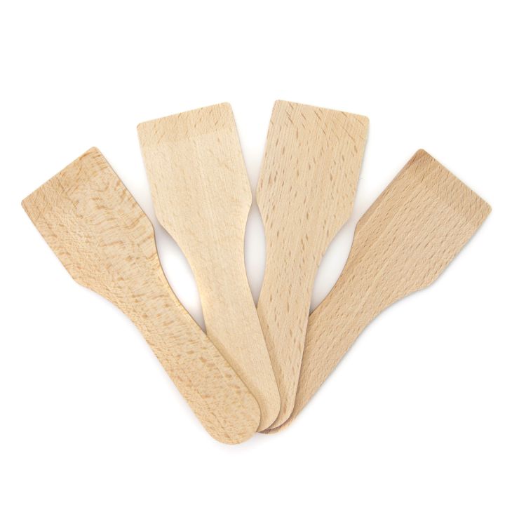 Spatule à raclette en bois "Swissness" - lot de 4 (nature)